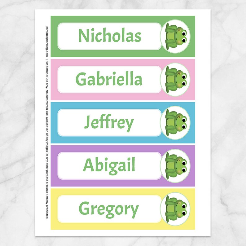 Printable Personalized Frog Bookmarks - Colorful, Cute Animal-themed ...