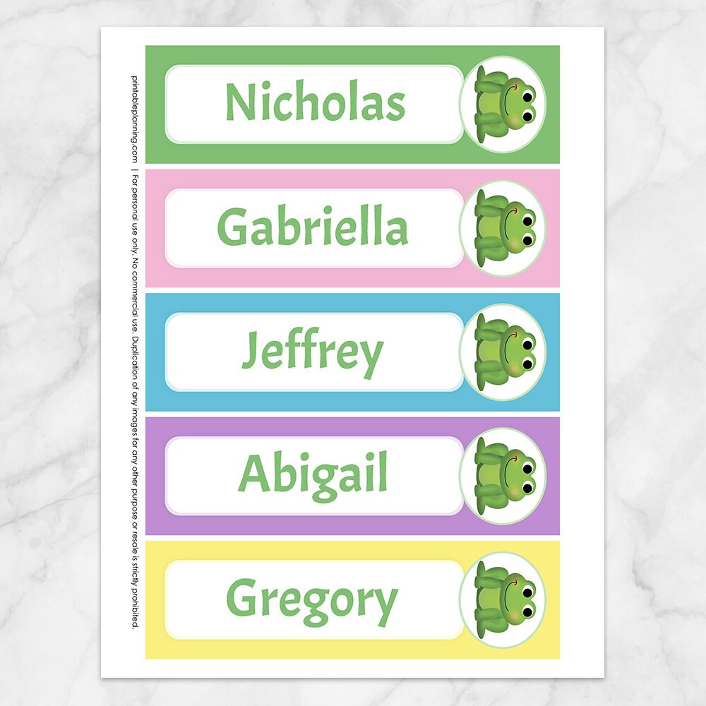 Printable Personalized Frog Bookmarks - Colorful, Cute Animal-themed ...