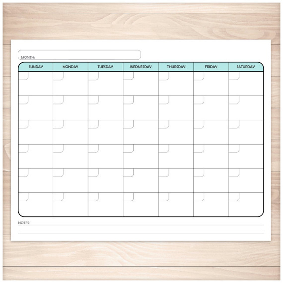 Printable Blank Calendar BUNDLE Monthly Full Pages 6 - Etsy