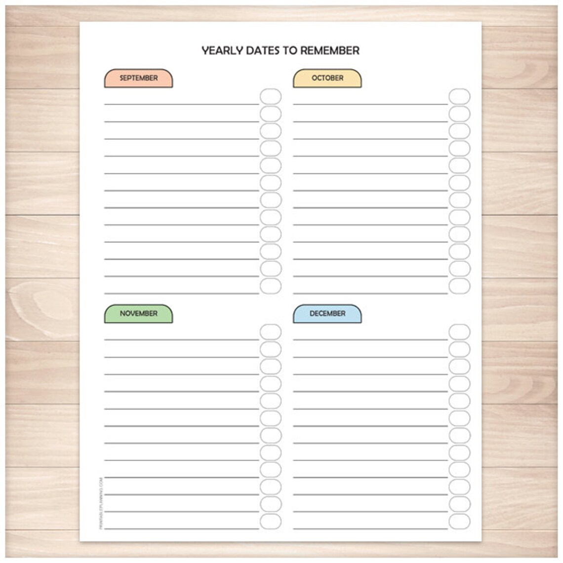 Printable Blank Rainbow Calendar PDF With BONUS Yearly Dates - Etsy