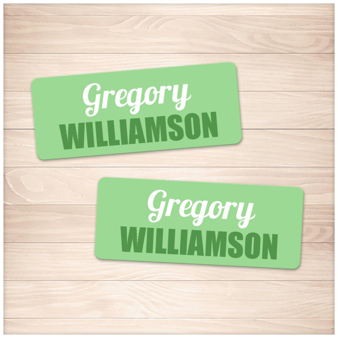 Printable Name Labels GREEN for School Supplies Personalized - Etsy
