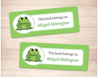 Printable Frog Book Labels Green Personalized 2 5/8 X - Etsy