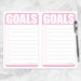 Printable Goals Checklist, Pink Full Page and Half Page, Daily Weekly ...