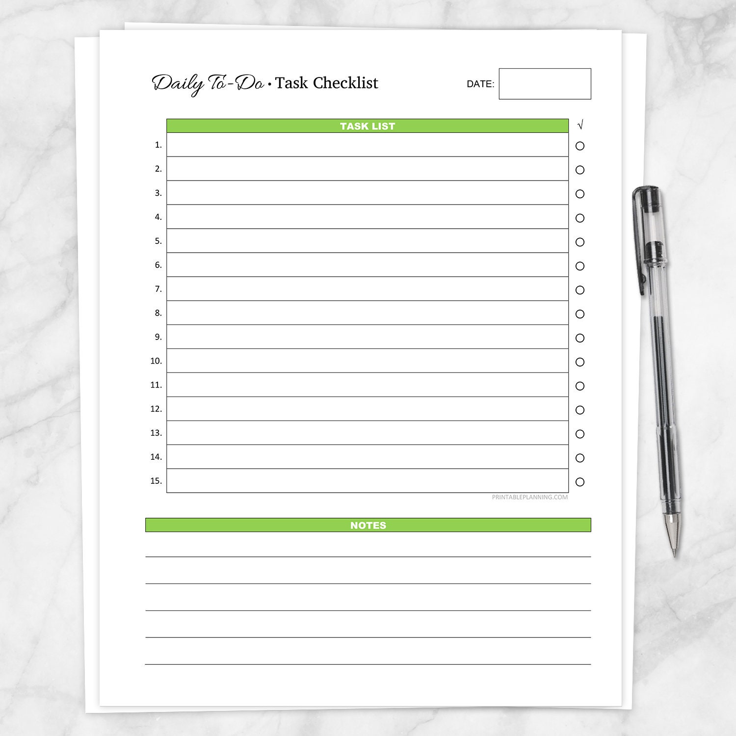 Printable Daily To-do Task Checklist - Full Page - 4 Clean and Simple ...
