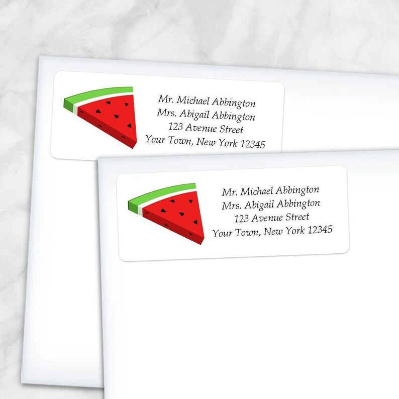 Printable Watermelon Address Labels - Summer Slice, DIY Personalized 2 ...
