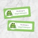 Printable Green Frog Name Labels for School Supplies - Personalized 2 5 ...
