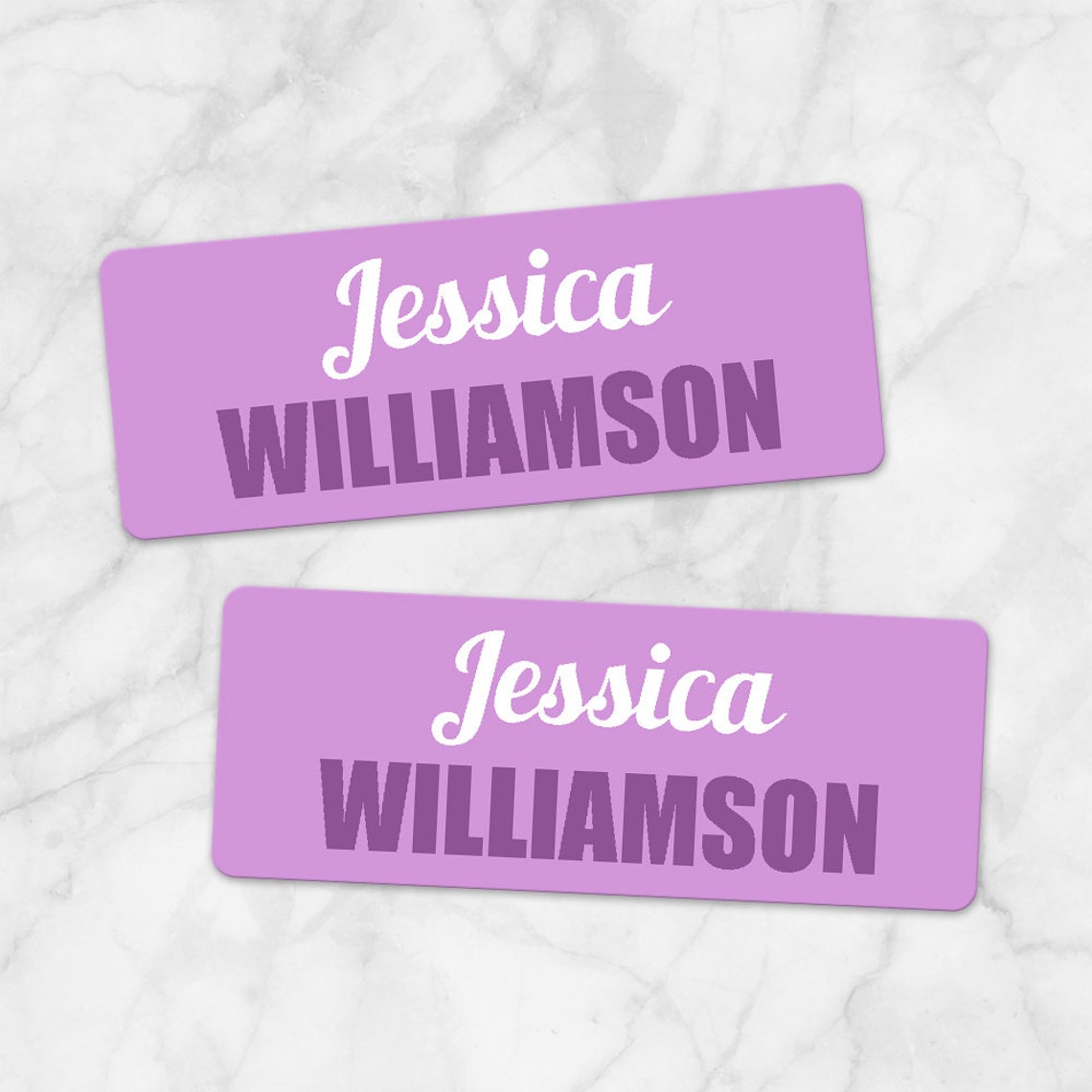 Printable Name Labels PURPLE for School Supplies - Personalized 2 5/8 ...