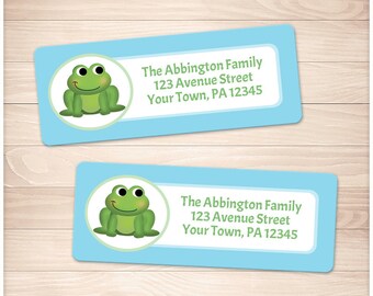 Printable Green Frog Address Labels Cute Frog Personalized | Etsy