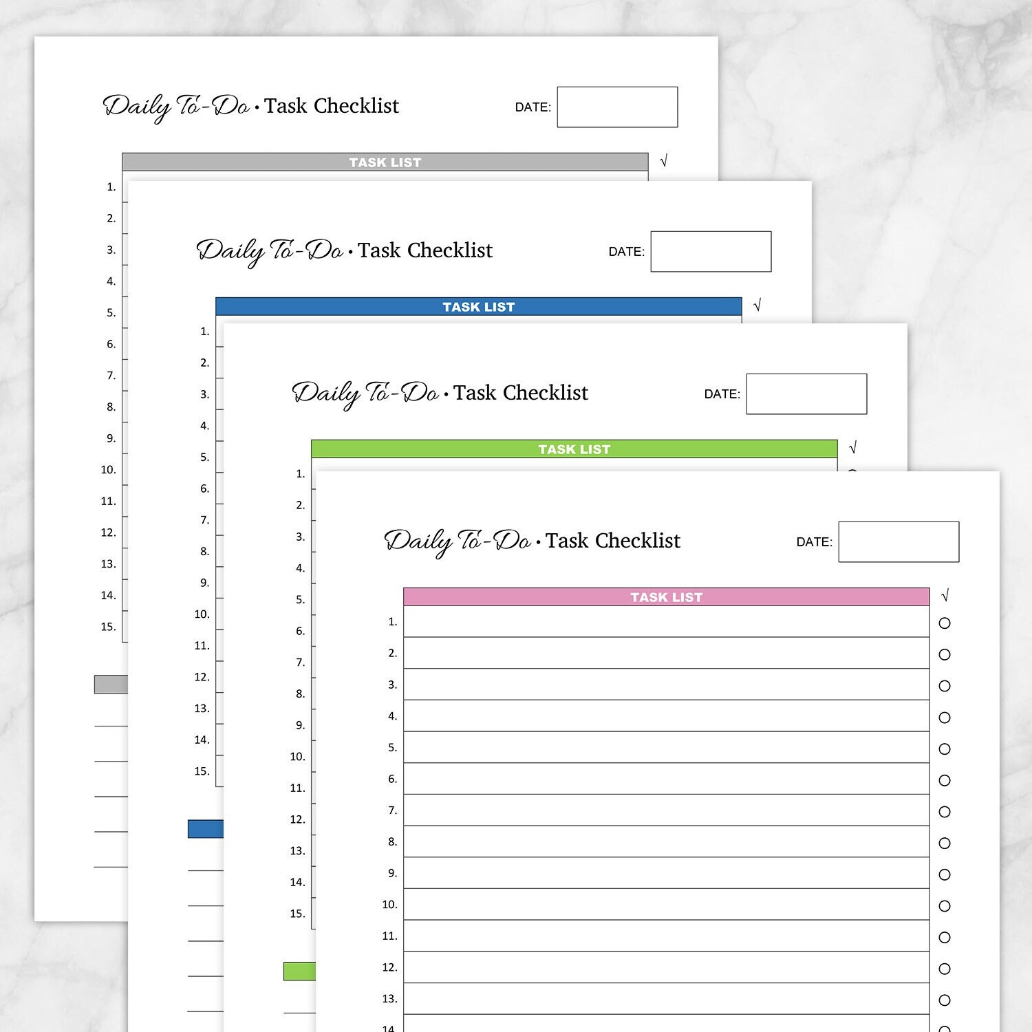 Printable Daily To-do Task Checklist - Full Page - 4 Clean and Simple ...