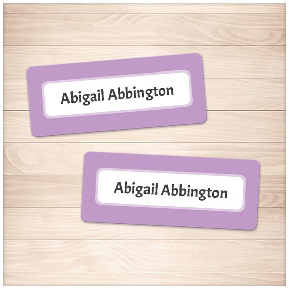 Printable Purple Name Labels for School Supplies | Etsy