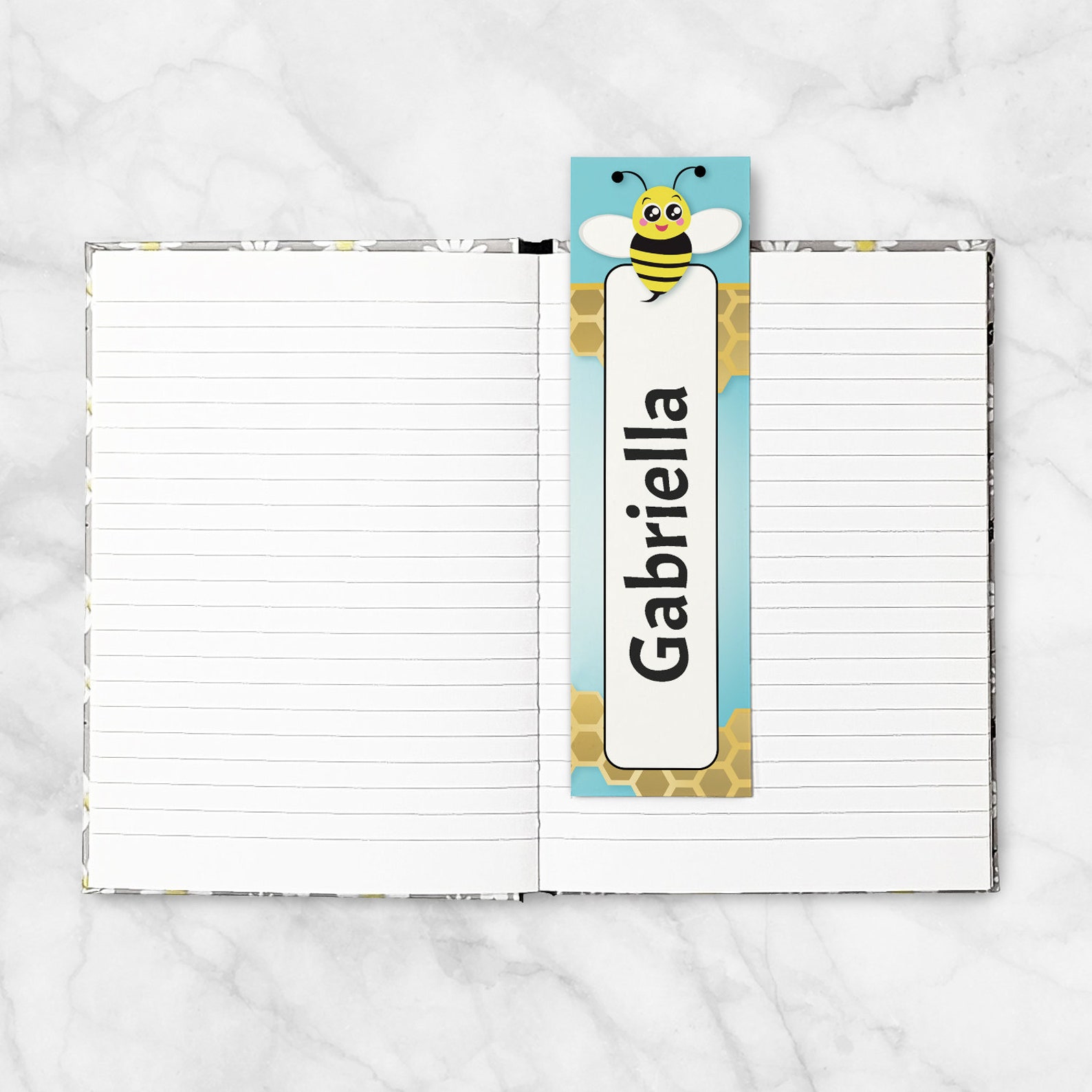 Printable Personalized Bee Bookmarks - Cute Honeycomb, School Student ...