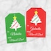 Printable Christmas Tree Gift Tags - Red and Green With Holiday Tree ...