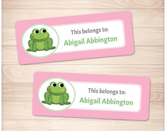 Printable Green Frog Name Labels for School Supplies | Etsy