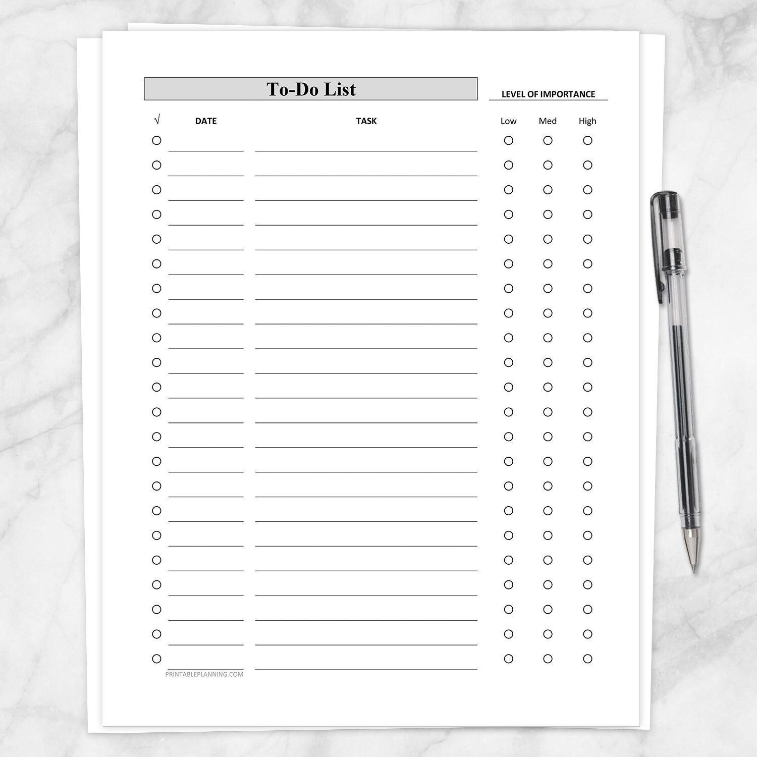 Business Printable To Do List