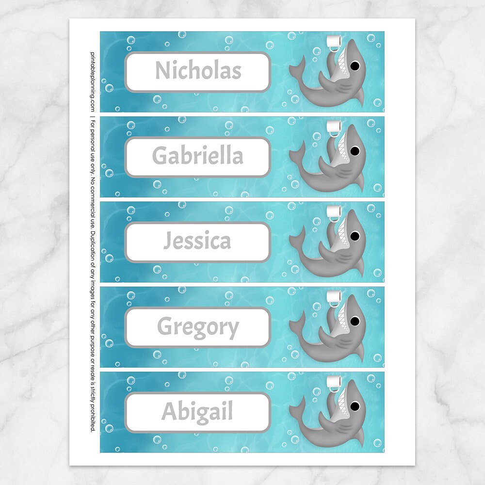 Printable Shark Bookmarks, Personalized - Cute Coffee Shark, School ...