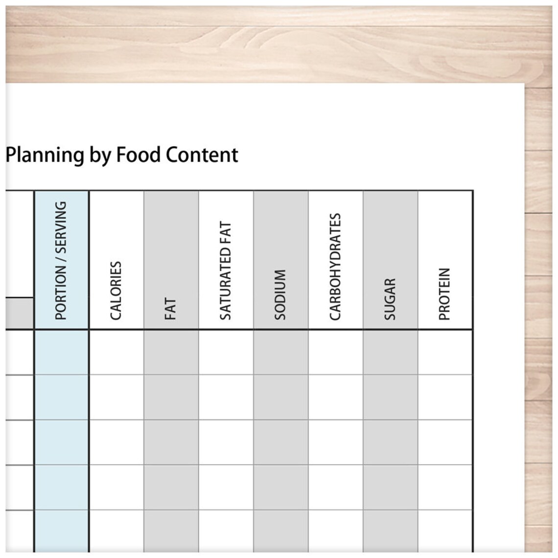 Printable Meal Planning by Food Content Healthy Eating - Etsy