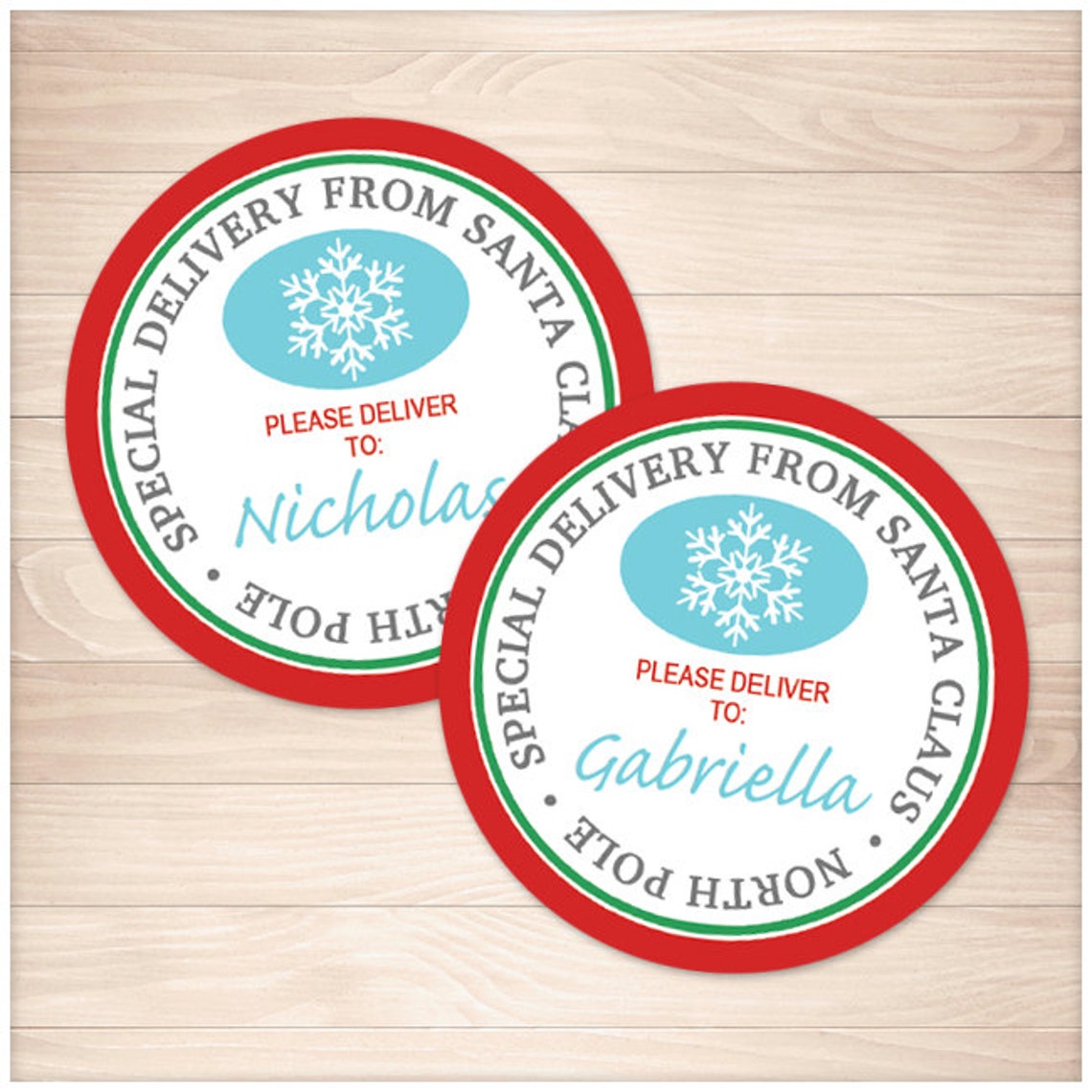 Printable 'special Delivery From Santa Claus' Round - Etsy