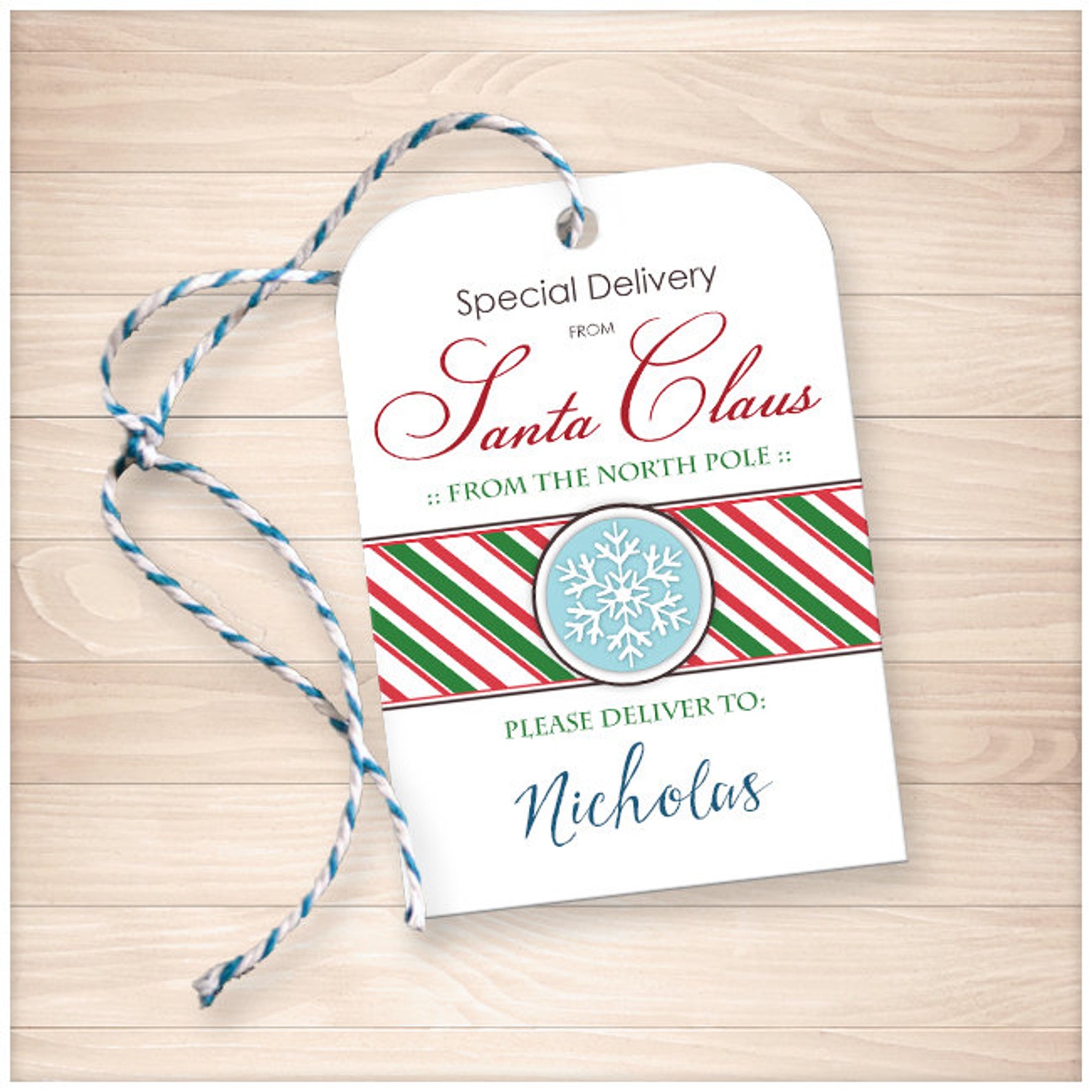 Printable 'special Delivery From Santa Claus' DIY Gift - Etsy