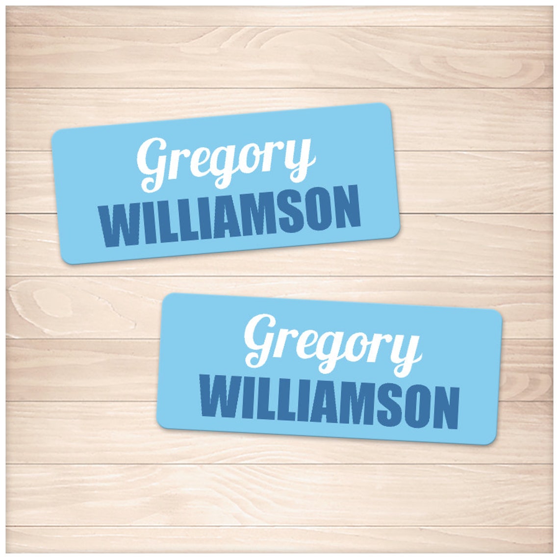 Printable Name Labels BLUE for School Supplies Personalized - Etsy