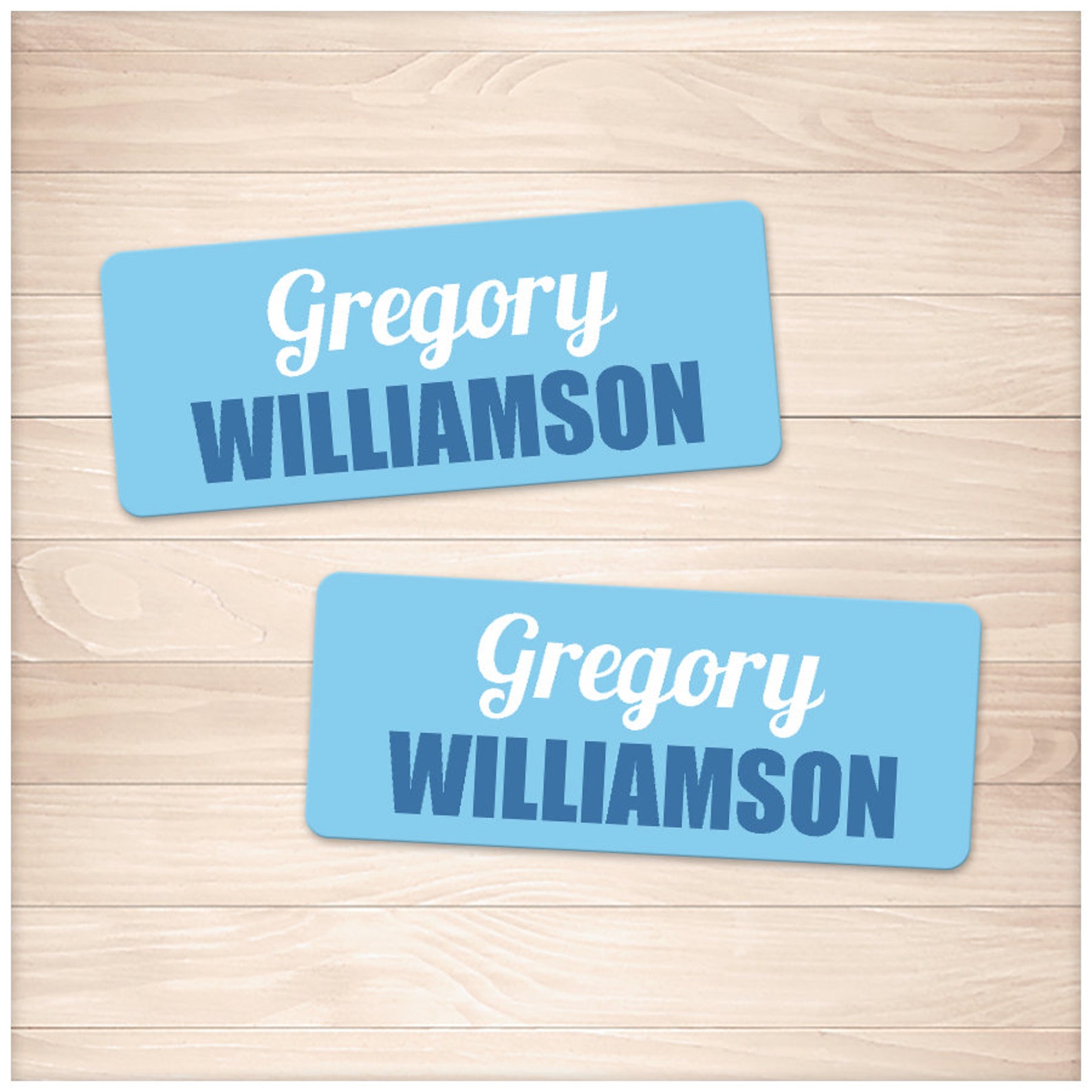 Printable Name Labels BLUE for School Supplies Personalized - Etsy