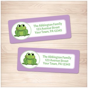 Printable Purple Frog Address Labels Cute Frog Personalized - Etsy