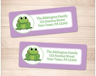 Printable Green Frog Address Labels Cute Frog Personalized | Etsy
