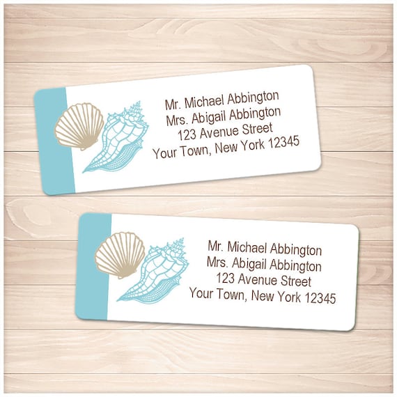 Printable Beach Address Labels Seashell Personalized 2 | Etsy