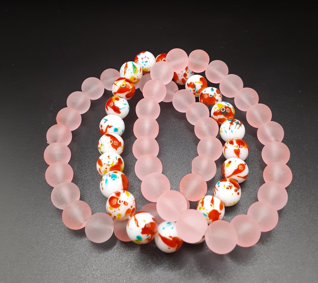 8 Inch Beaded Bracelets Set of 3 Size XL/2XL - Etsy