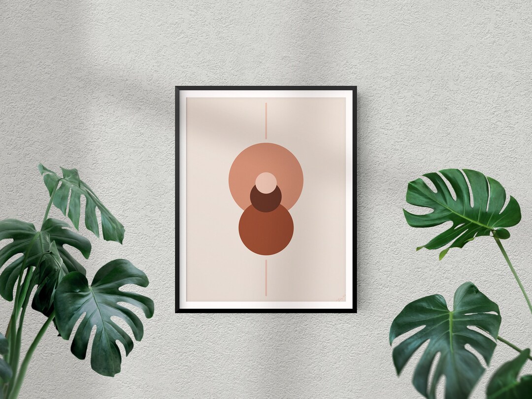 Abstract Mid-century Art Print | Minimalism Art Style, Color Block Art ...