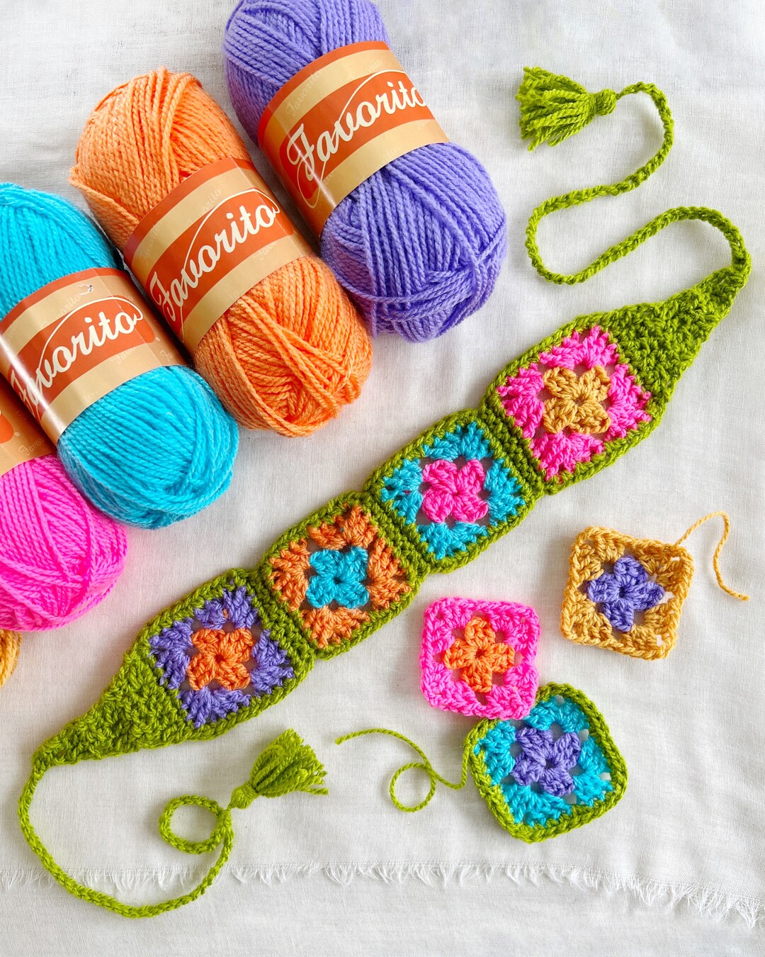 Granny Square Headband Pattern: Beginner Friendly Crochet Pattern, Hook ...