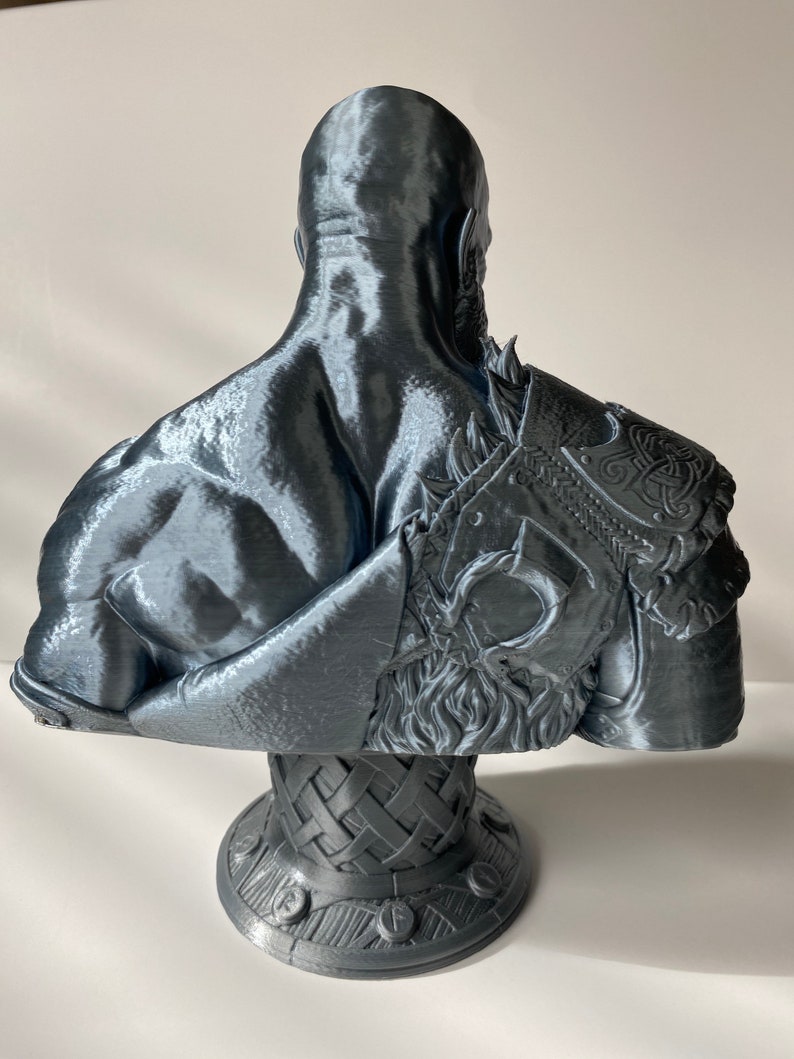 God of War Kratos 3D Printed Fan Art Silk Silver PLA 7 - Etsy