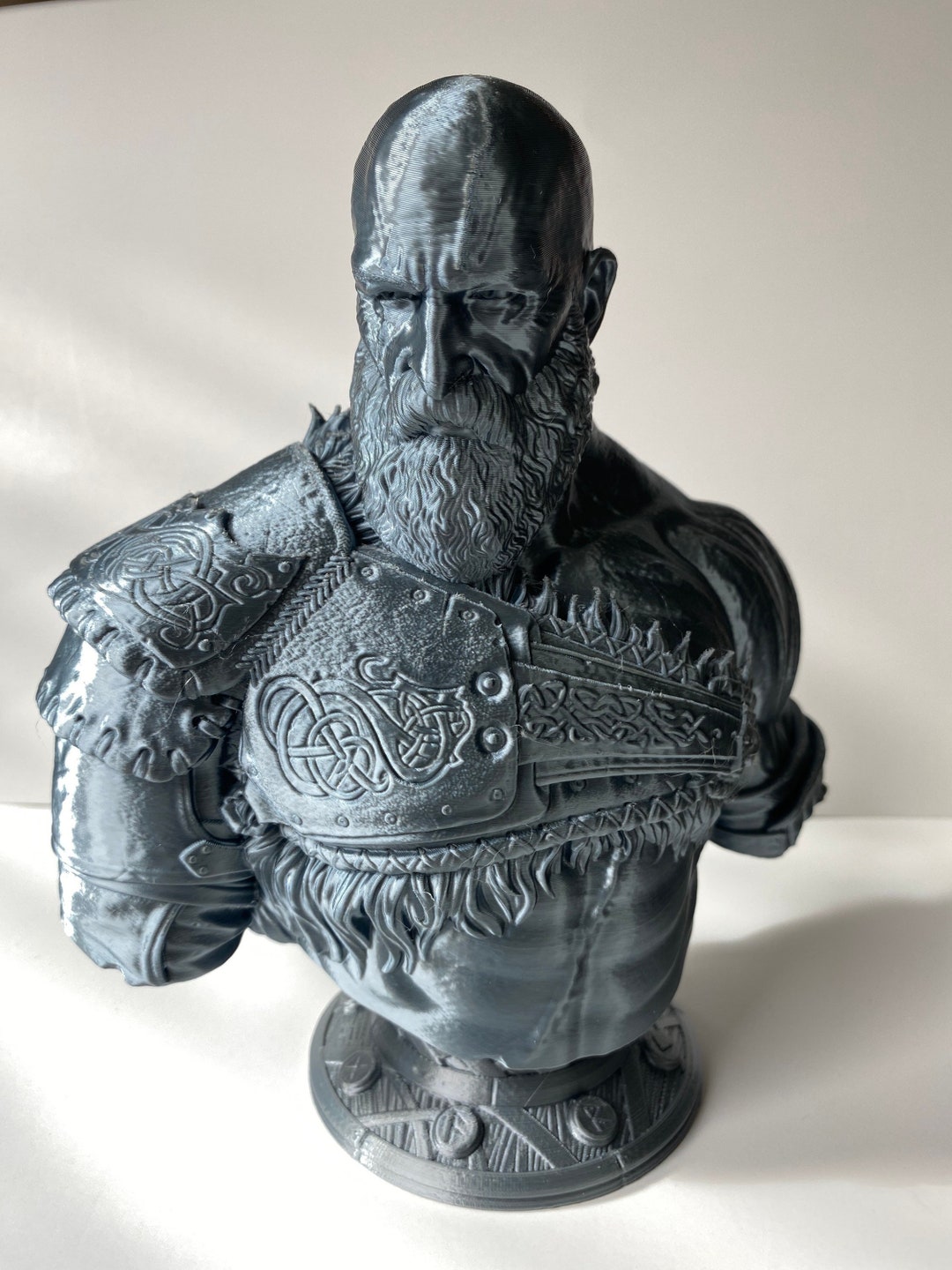 God of War Kratos 3D Printed Fan Art Silk Silver PLA 7 - Etsy