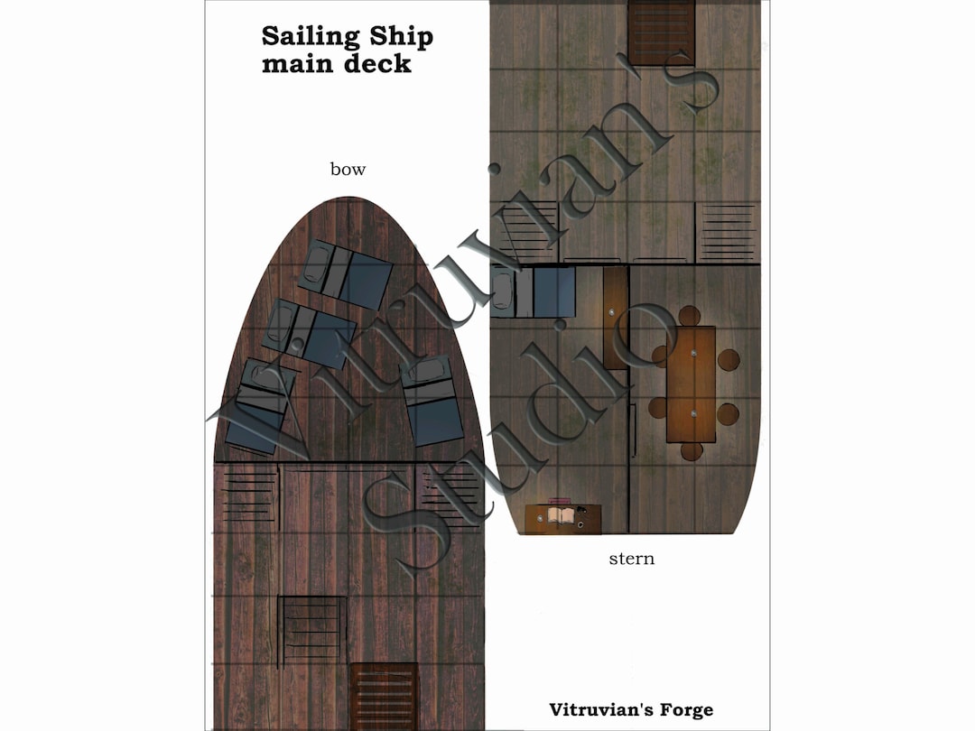 Dnd Printable Sailing Ship Battle Map - Etsy