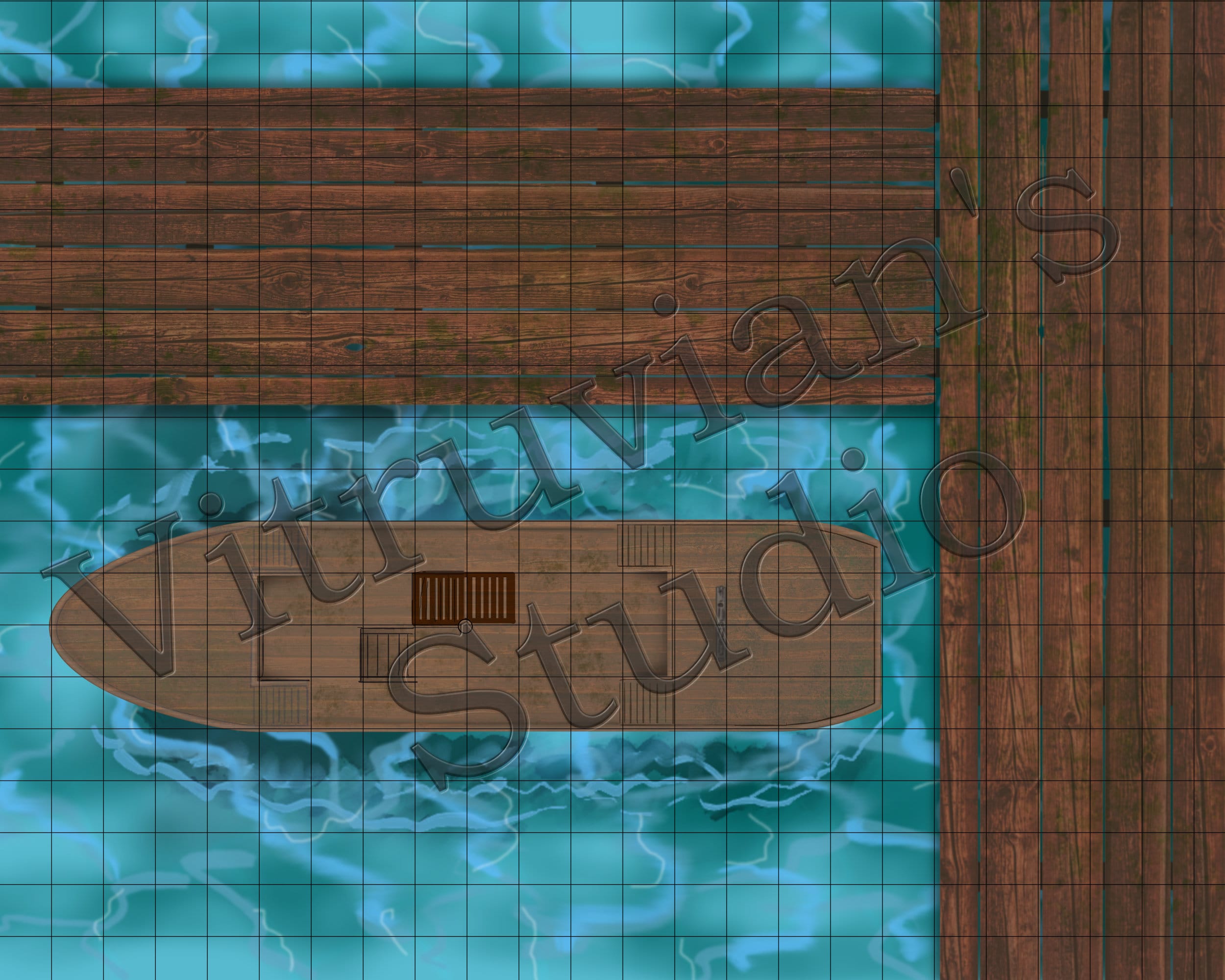 HD Docked Sailing Ship Battle Map for D&D 5E - Etsy