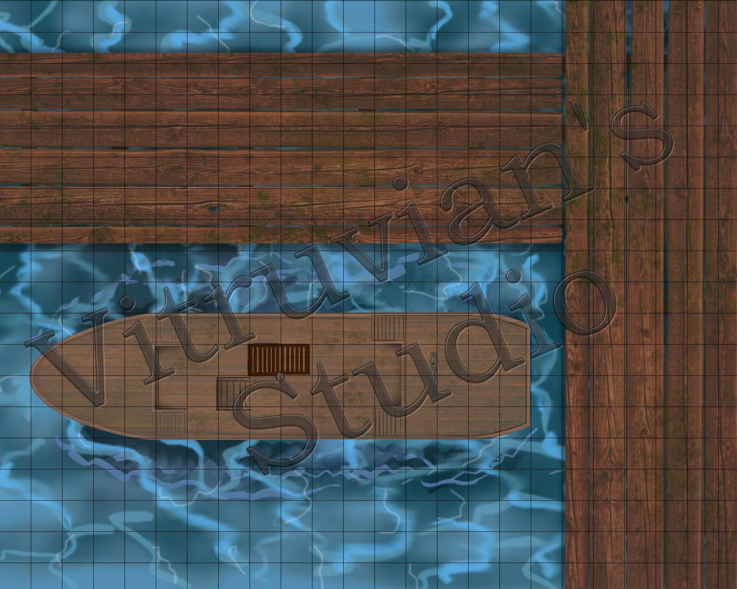 HD Docked Sailing Ship Battle Map for D&D 5E - Etsy