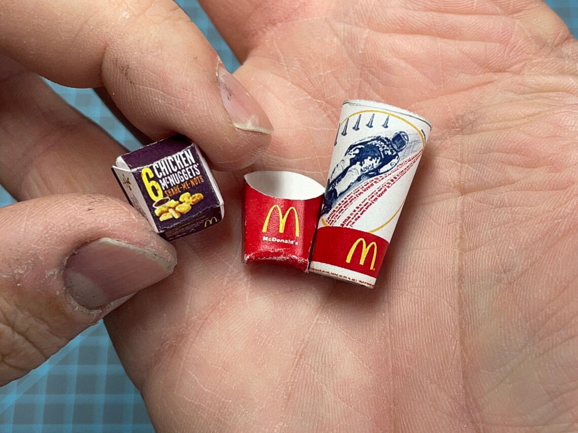 Printable Miniature Fast Food Box Fold Patterns: Fries Cups - Etsy UK