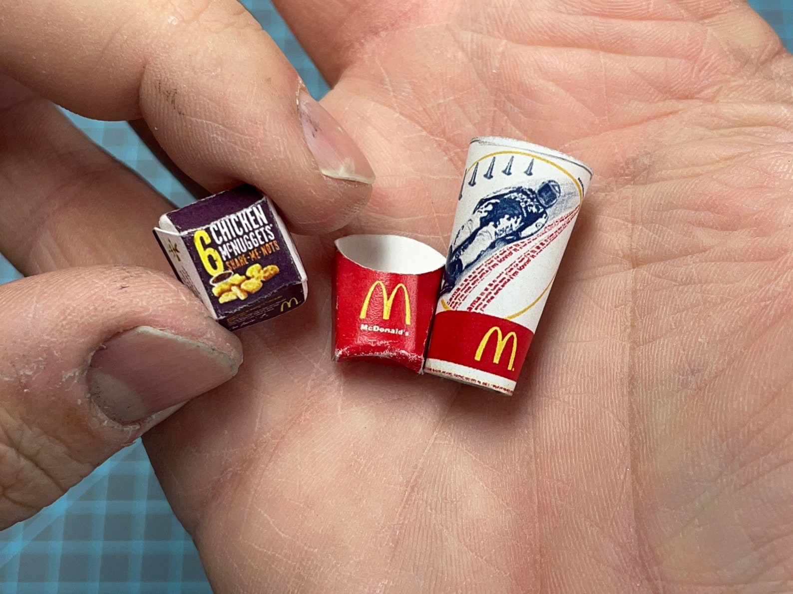 Printable Miniature Fast Food Box Fold Patterns: Fries, Cups, Chicken ...
