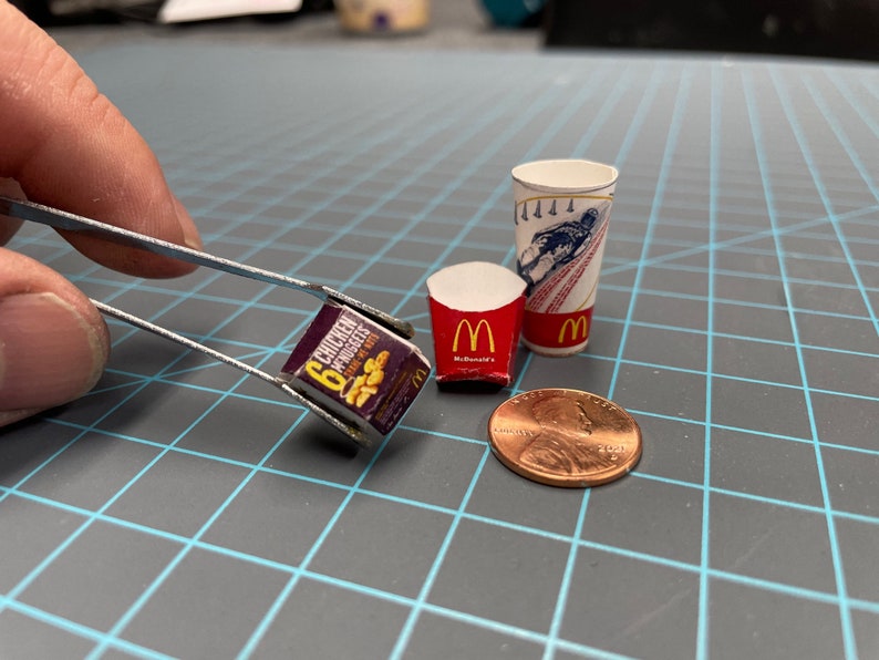 Printable Miniature Fast Food Box Fold Patterns: Fries Cups - Etsy