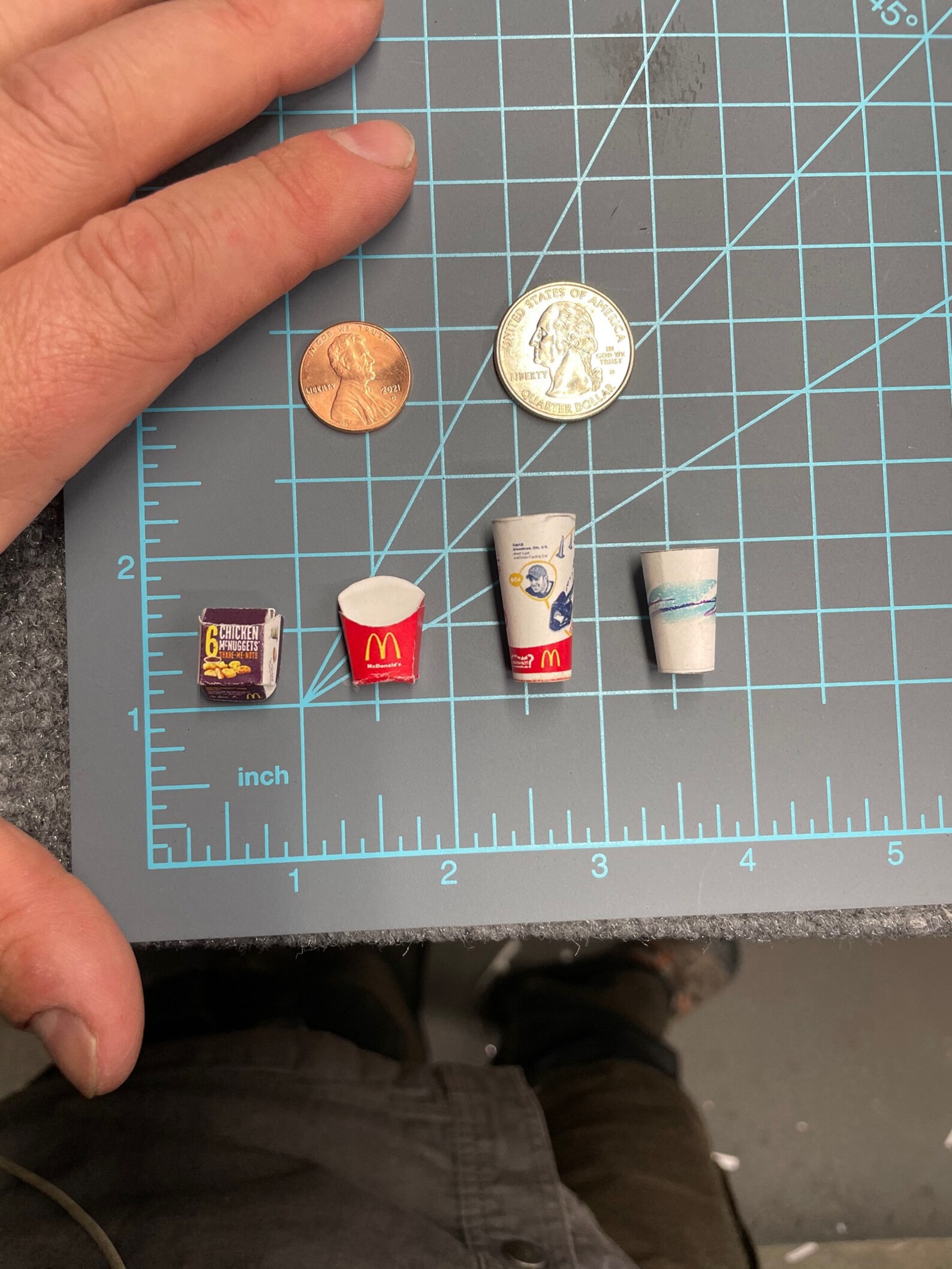 Printable Miniature Fast Food Box Fold Patterns: Fries Cups - Etsy UK