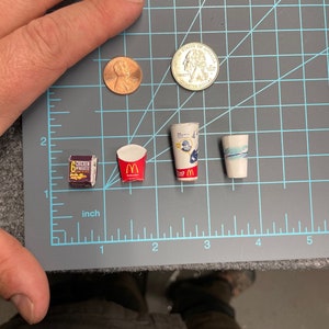 Printable Miniature Fast Food Box Fold Patterns: Fries Cups - Etsy