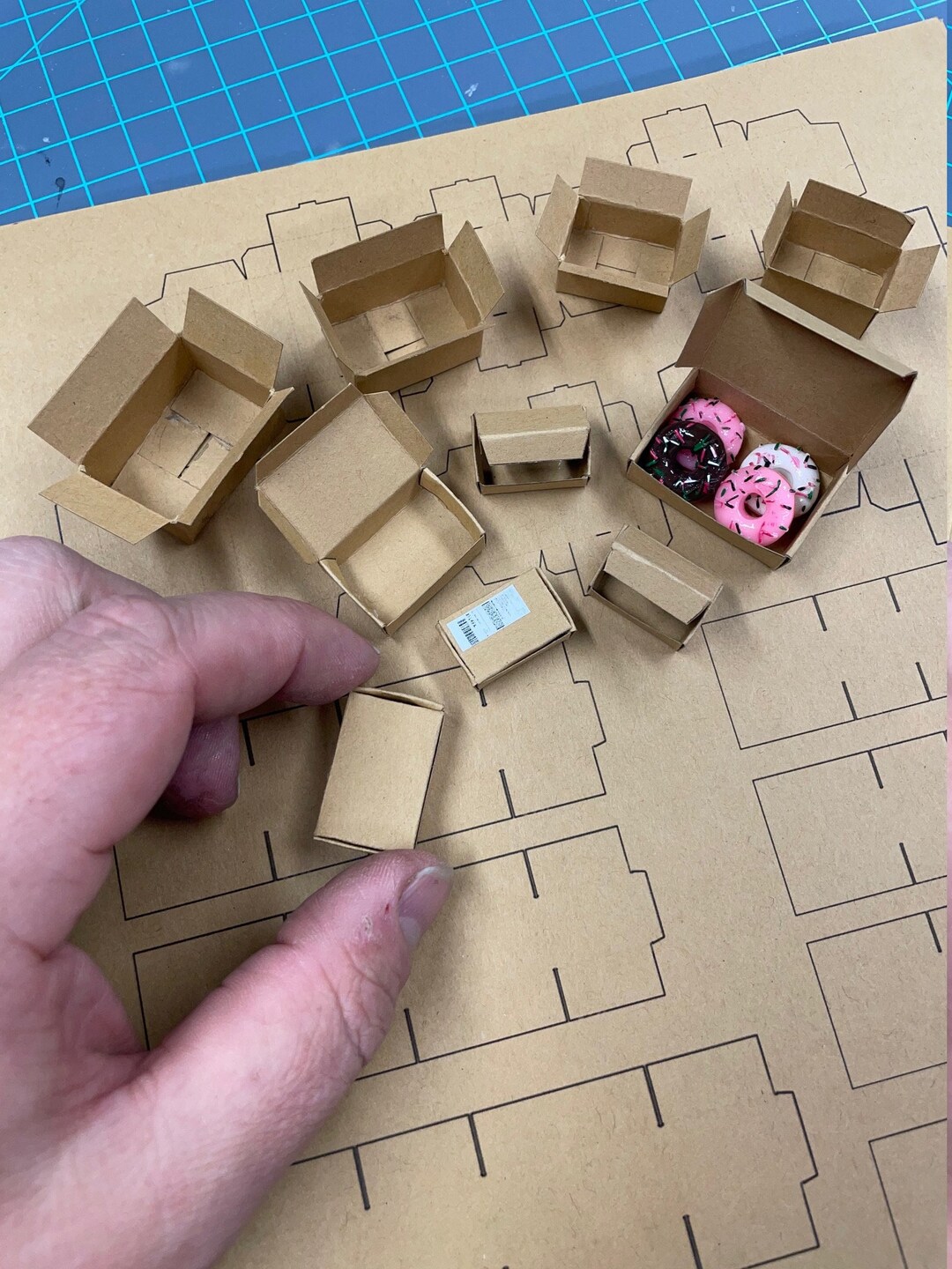 Uncut Miniature Brown Boxes Pre-printed Sheets: Clamshell & Rectangular ...