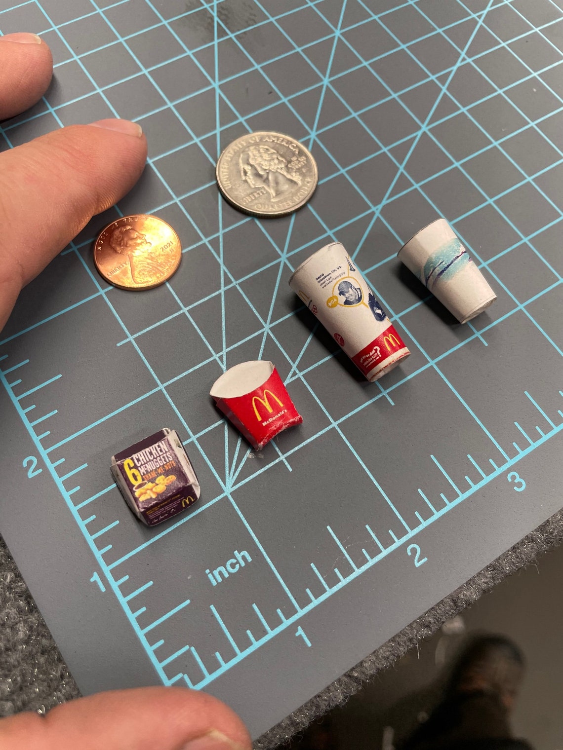 Printable Miniature Fast Food Box Fold Patterns: Fries Cups - Etsy