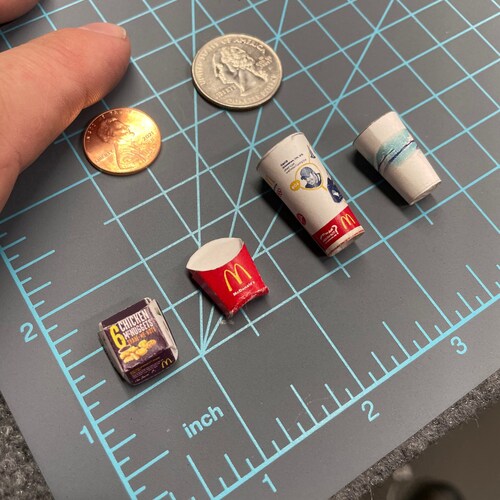 Printable Miniature Fast Food Box Fold Patterns: Fries Cups - Etsy