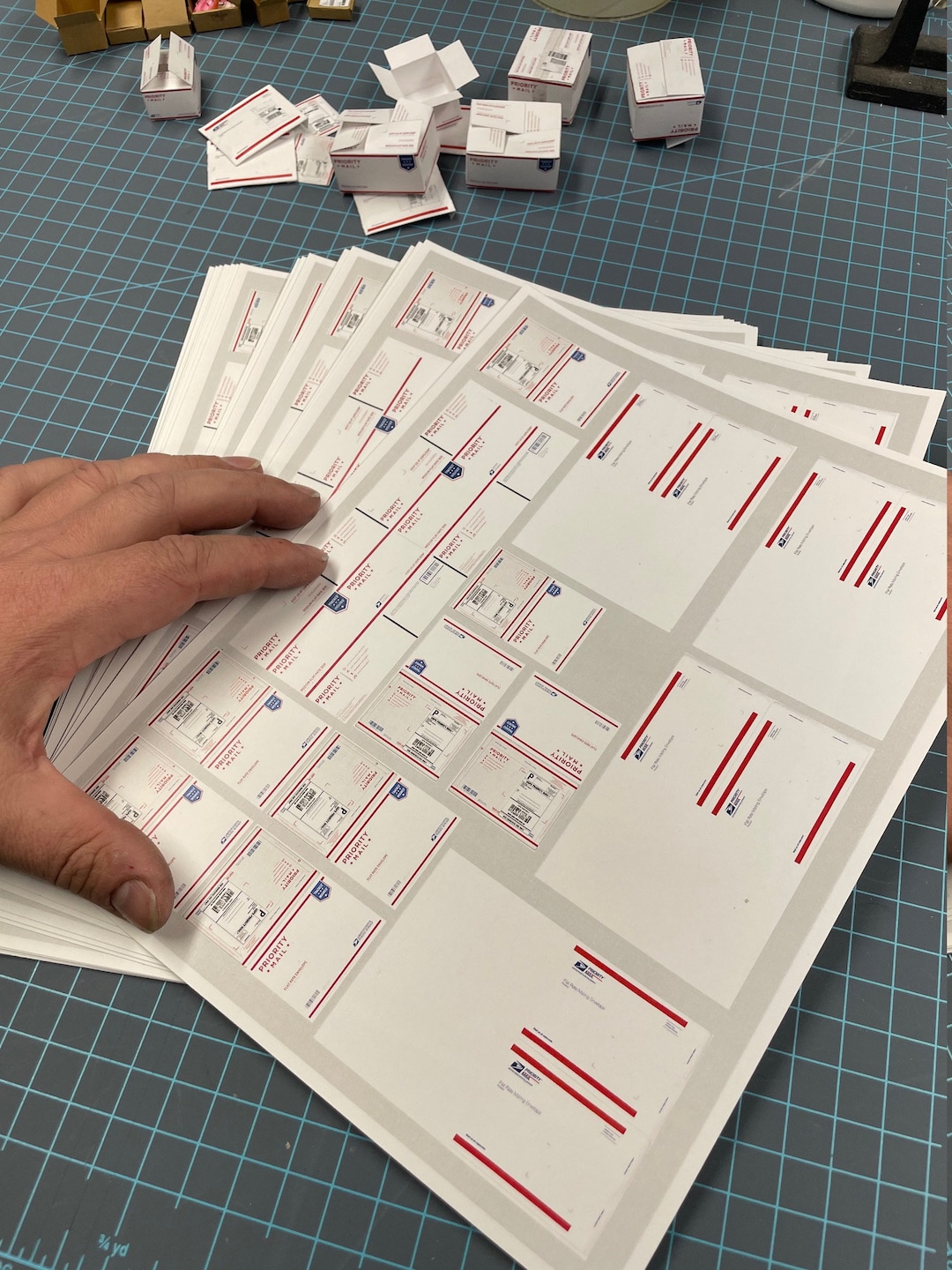 Printable Usps(set1) Envelope & Box Pre-printed Sheets: Miniature Box ...