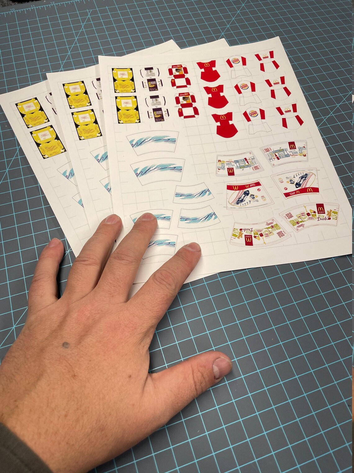 Printable Miniature Fast Food Box Fold Patterns: Fries Cups - Etsy