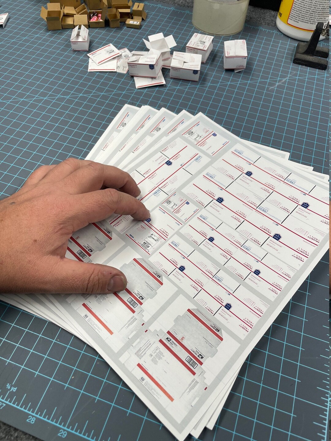 Printable Usps(set2) Envelope & Box Pre-printed Sheets: Miniature Box ...