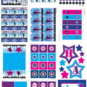 Rock Star Girl Customizable Party Pack - Printable With EDITABLE Text ...