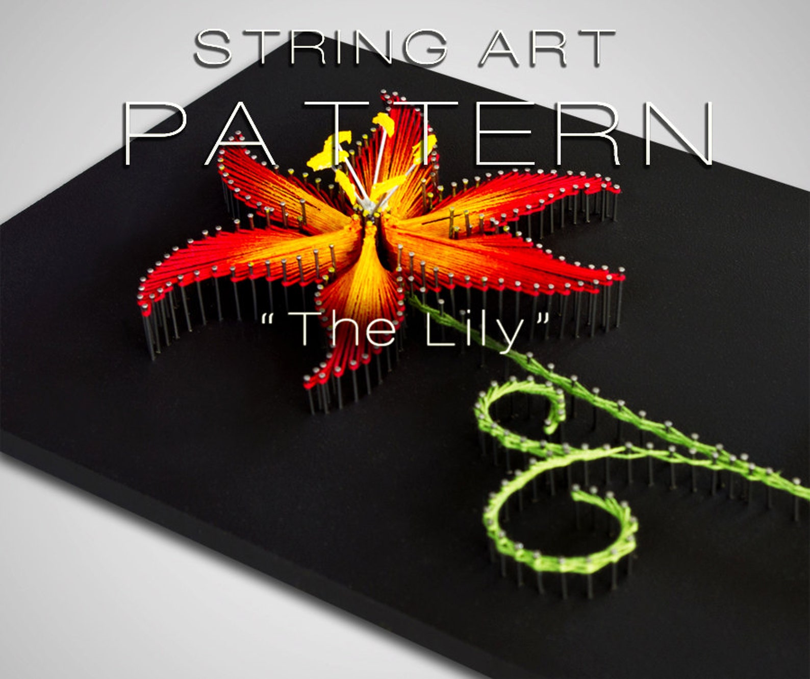 String Art Pattern "the Lily" | Flower String Art | String Art DIY | String Art Template ...