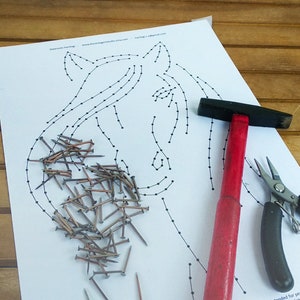 String Art Pattern horse String Art Tutorial String Art Template DIY ...