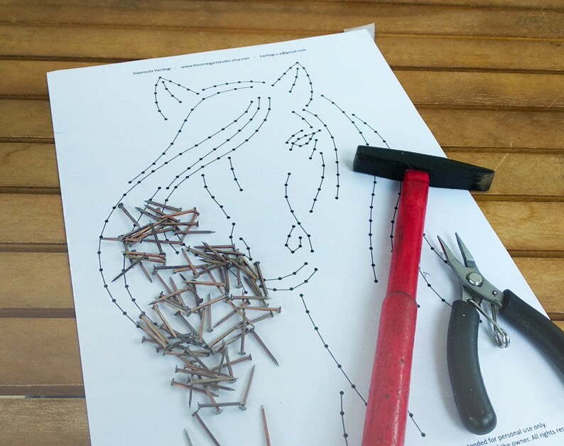 String Art Pattern "horse" | String Art Tutorial | String Art Template ...